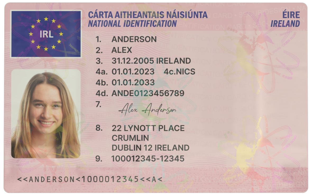 2025 National Identification Card | Irish Fake ID